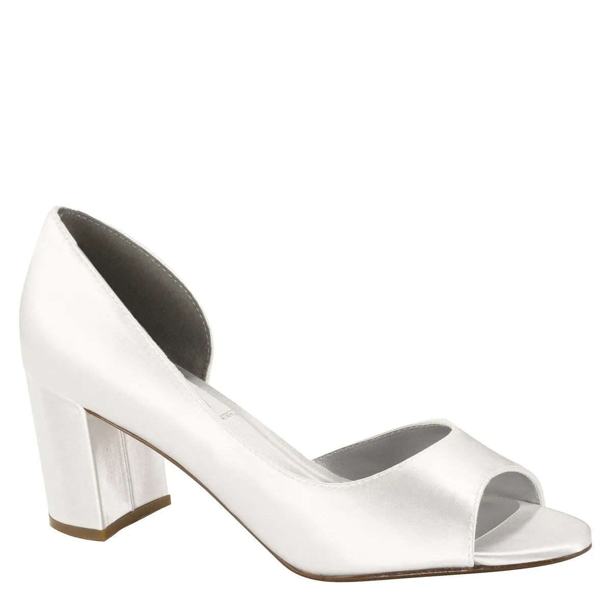 Joy White | Block Heel Peeptoe Dyeable Bridal Shoes | Benjamin Walk
