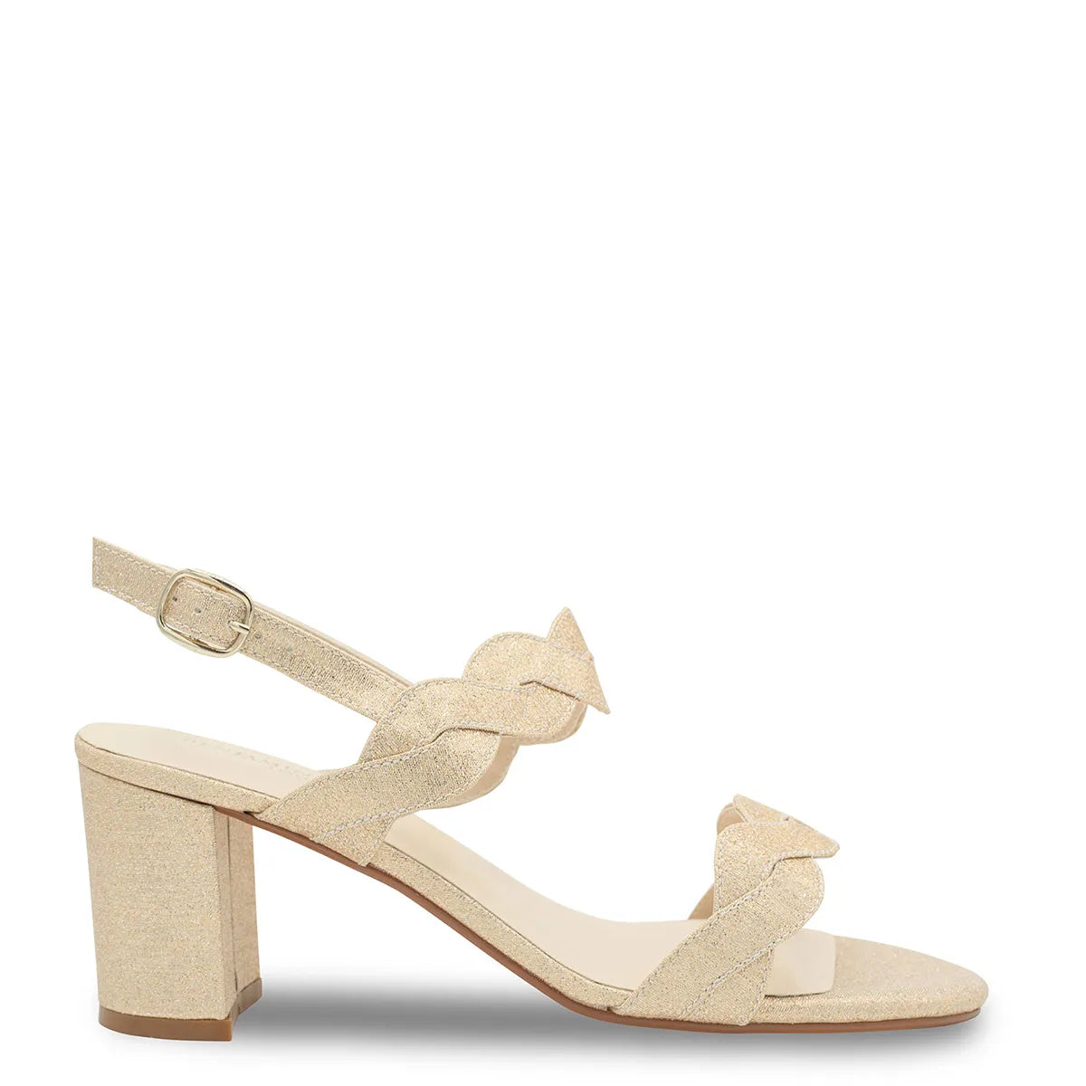Simone Champagne | Mid Block Heel Bridal Sandals | Benjamin Walk