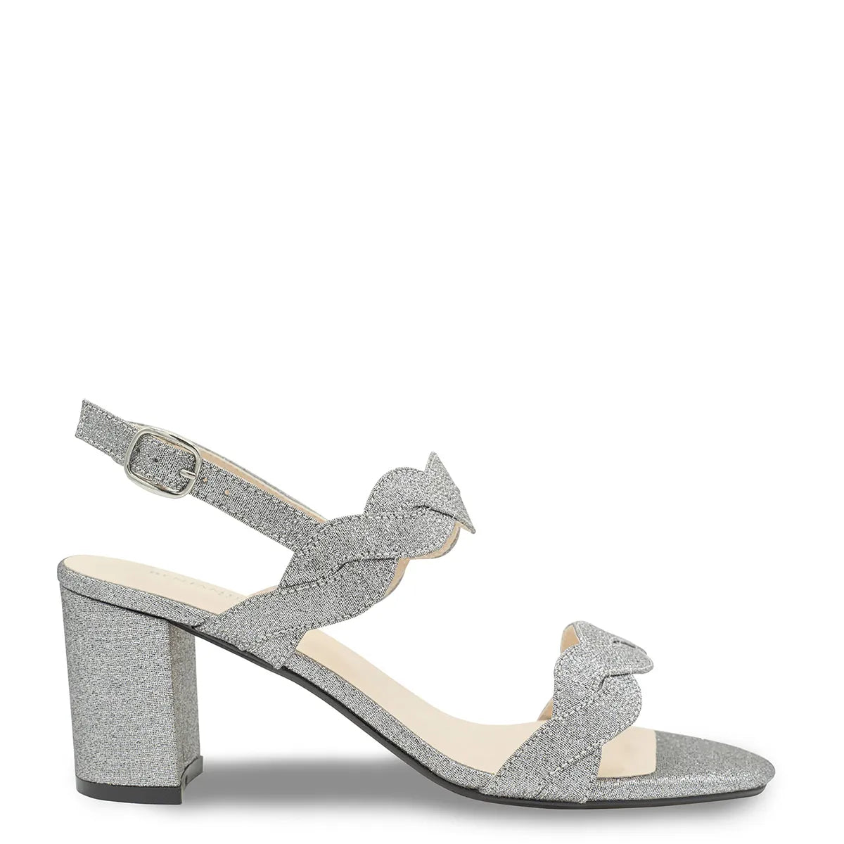 Simone Pewter | Mid Block Heel Sandals | Benjamin Walk