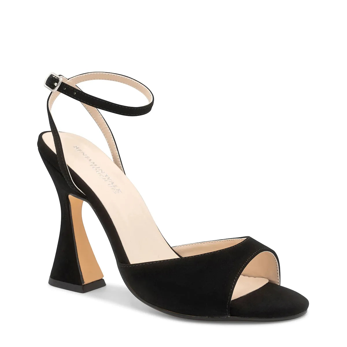 Quinn Black | High Sculpted Heel Evening Sandals | Benjamin Walk