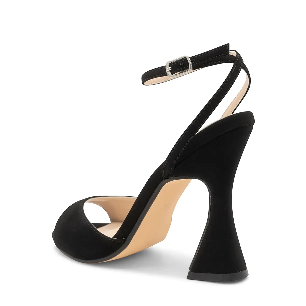 Quinn Black | High Sculpted Heel Evening Sandals | Benjamin Walk