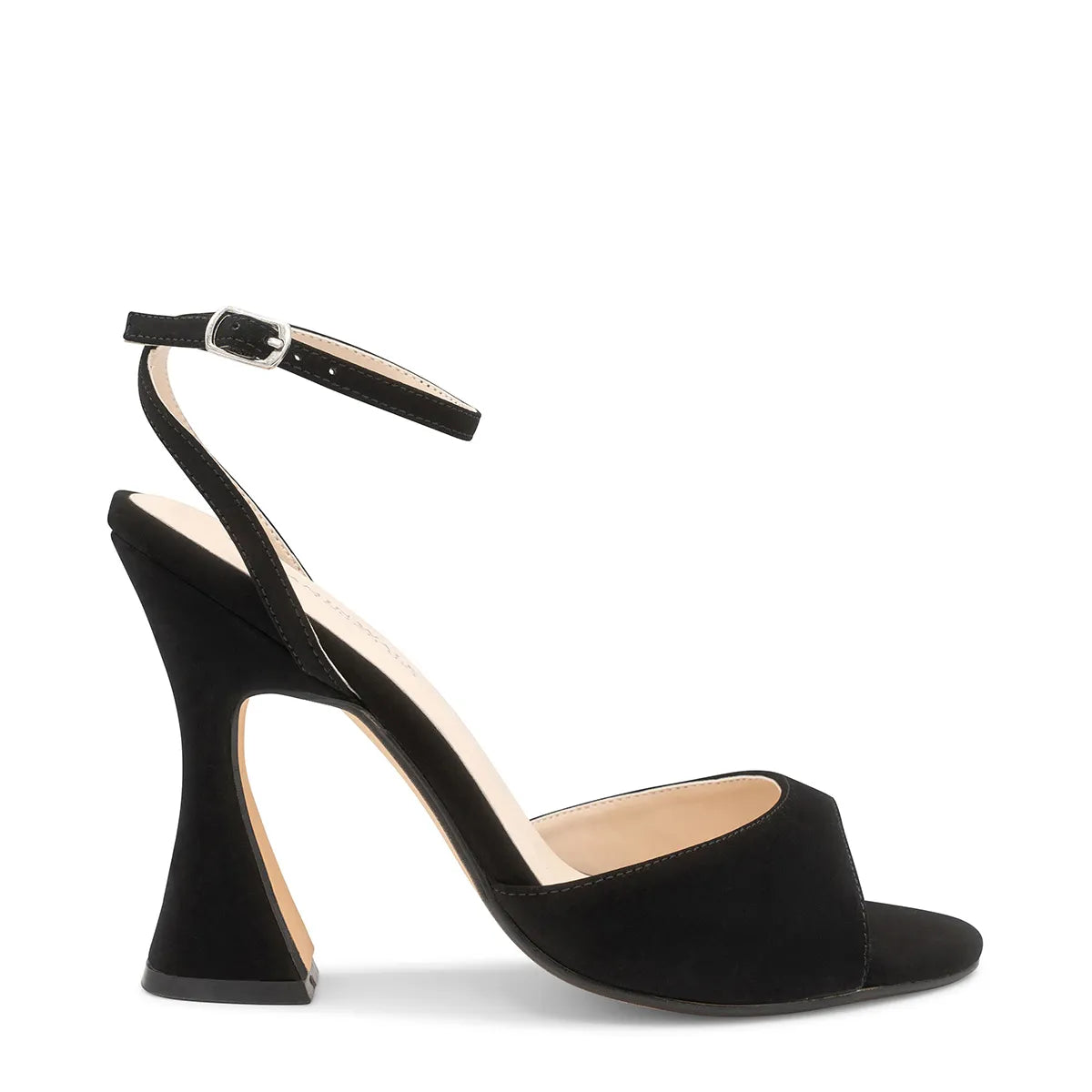 Quinn Black | High Sculpted Heel Evening Sandals | Benjamin Walk