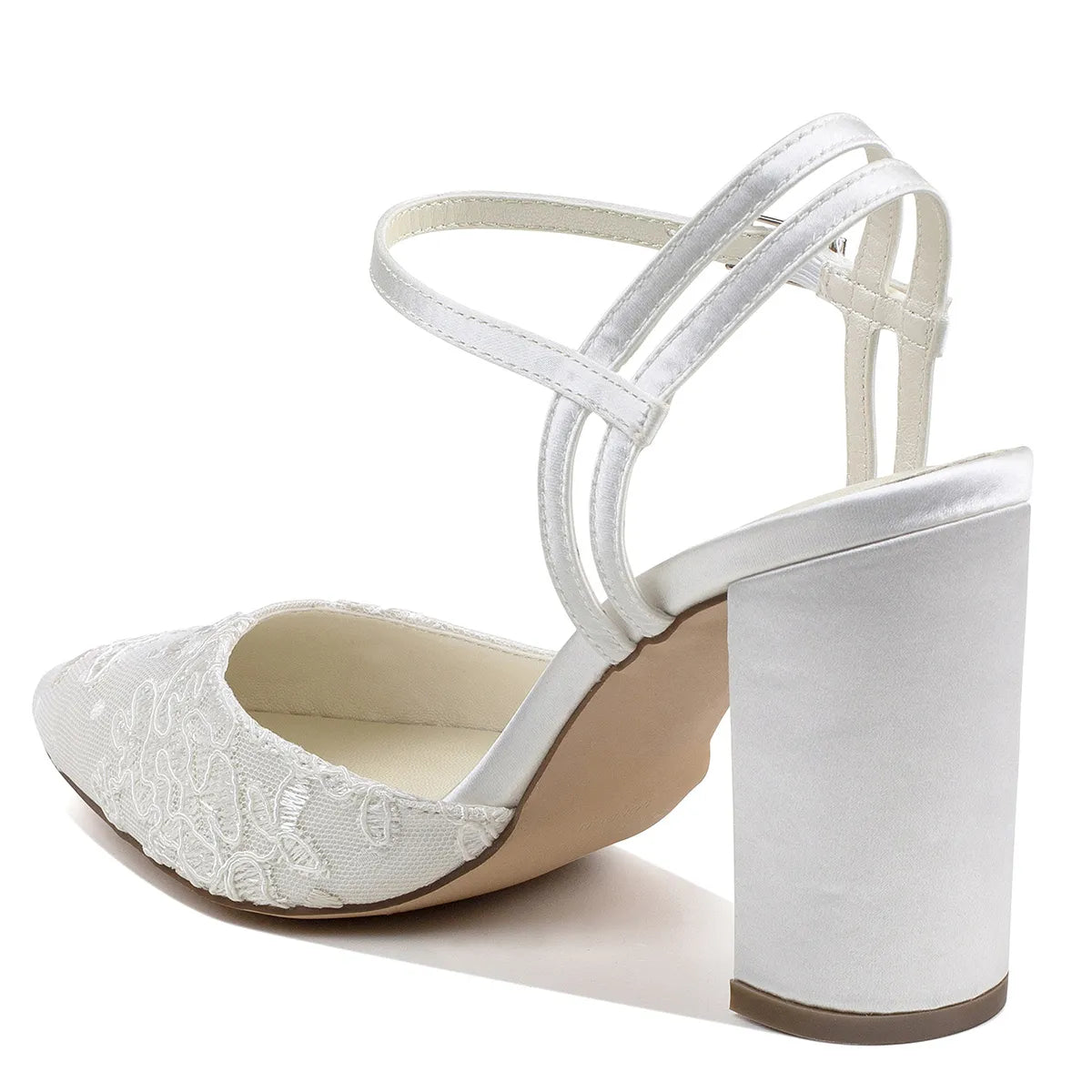 Fauna Ivory | Stable Heel Closed Toe Bridal Shoes | Benjamin Walk