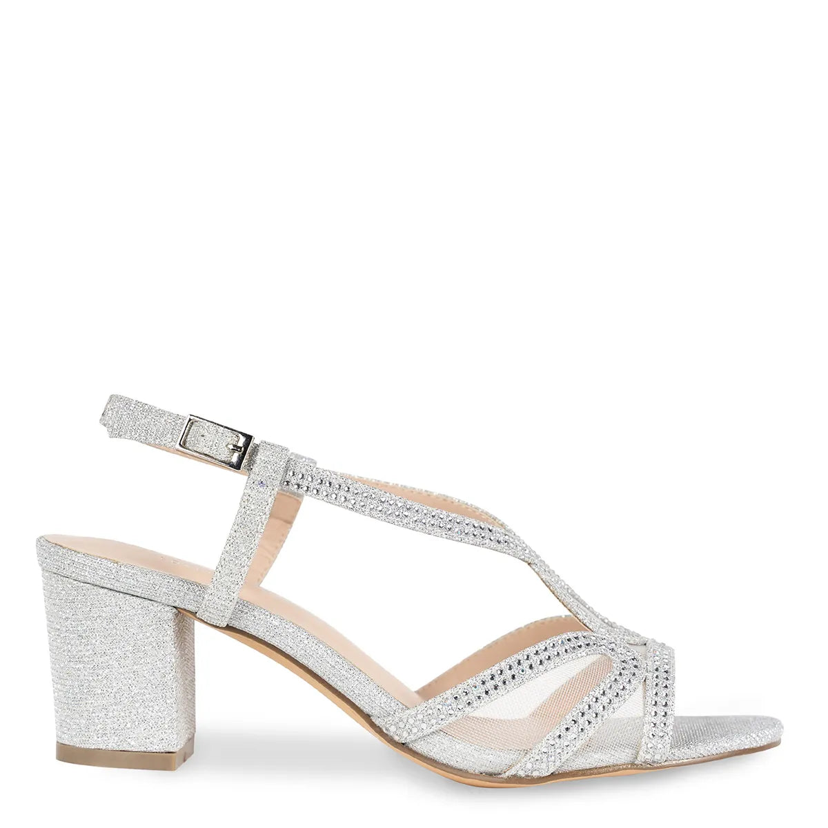 Ingrid Silver | Mid Heel Sandals | Benjamin Walk